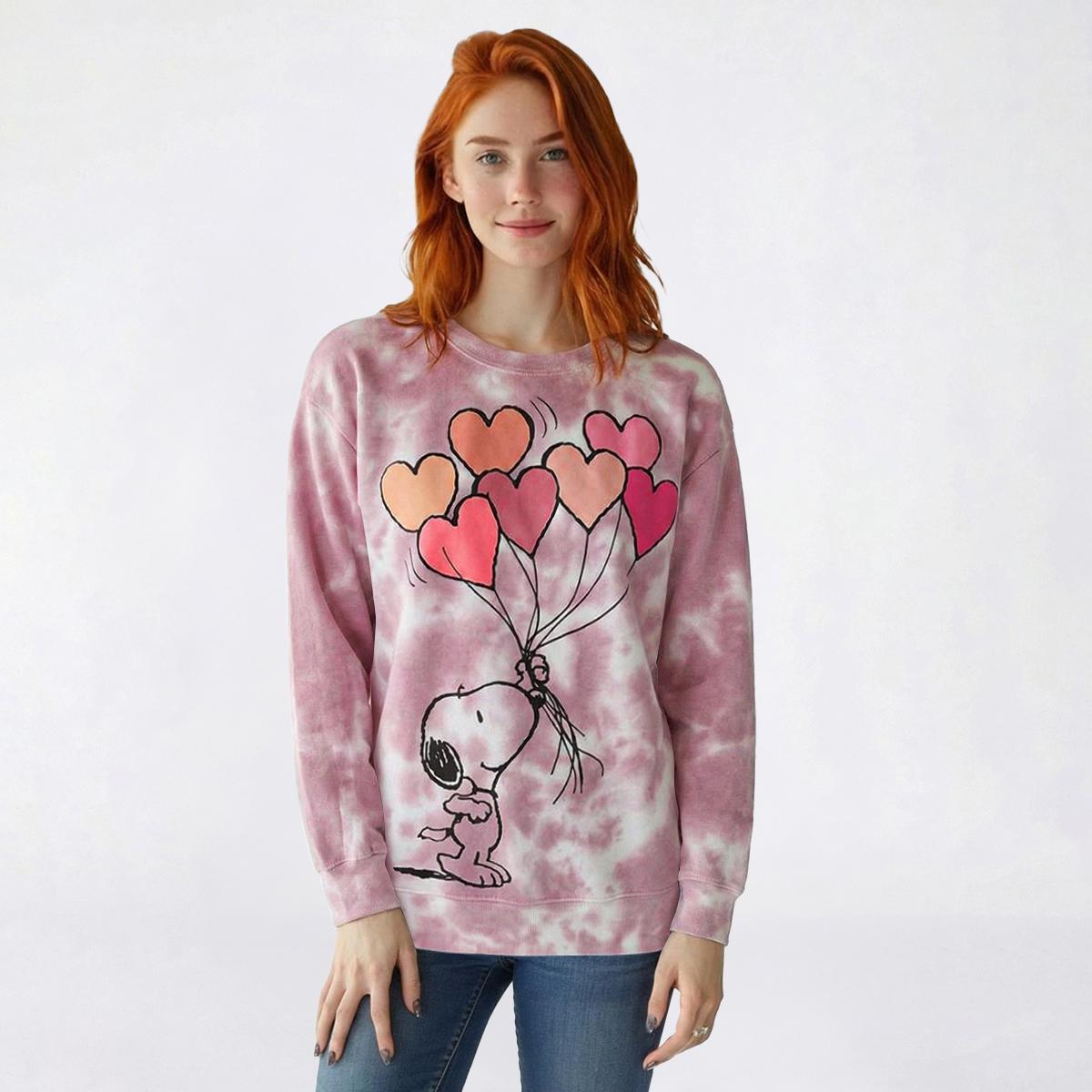 Click here for Juniors Peanuts(tm) Snoopy Heart Balloons Sweatshi... prices